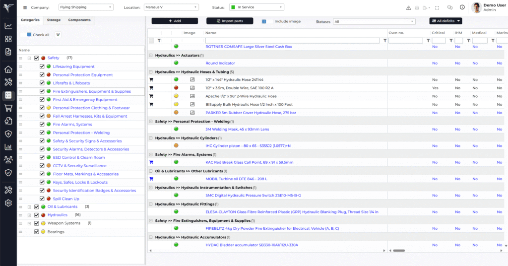 Inventory - Marad - Maritime Fleet Management Software